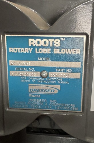Roots 56 URAI Rotary Lobe Blower, Brand New In Box, Shaft Turns ...