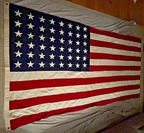 VINTAGE 48 Star - American Flag Valley Forge Flag Co. USA HUGE 5' x 9.5 ...