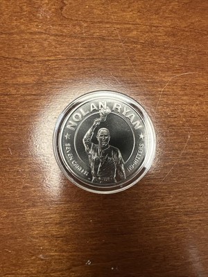 1993 Nolan Ryan Seven Career No-Hitters Liberia One Dollar Silver Coin ...