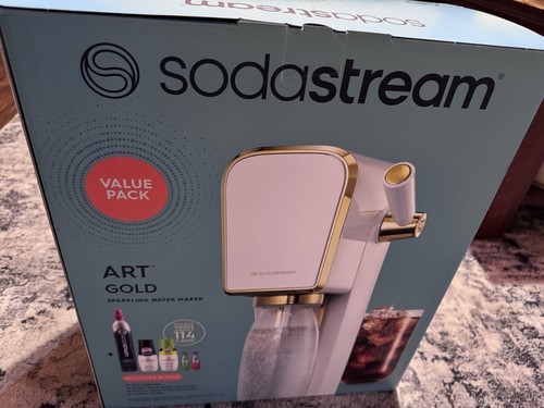 SodaStream Art Gold Soda Maker with Additional Cylinder and Flavors ...