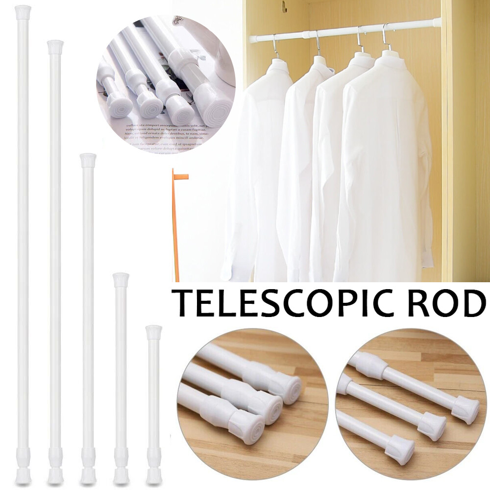 Extendable Spring Loaded Rod Telescopic Net Voile Tension Curtain Rail ...