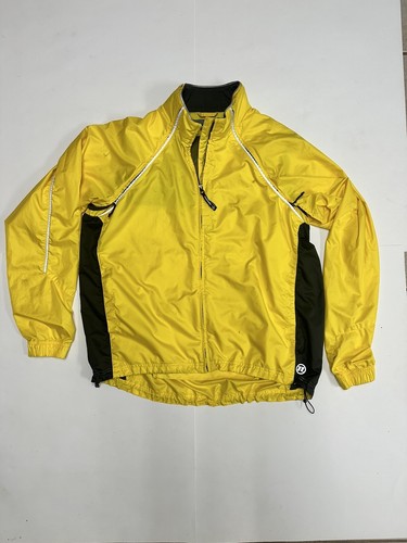 Novara Men’s Cycling Full Zip Windbreaker Rain Jacket Reflective Yellow ...