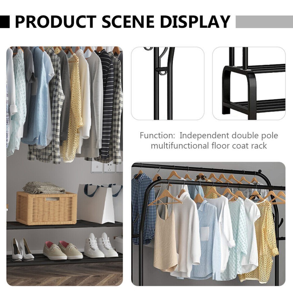 Commercial Garment Rack Heavy Duty Clothing Shelf Clothes Rack Closet ...