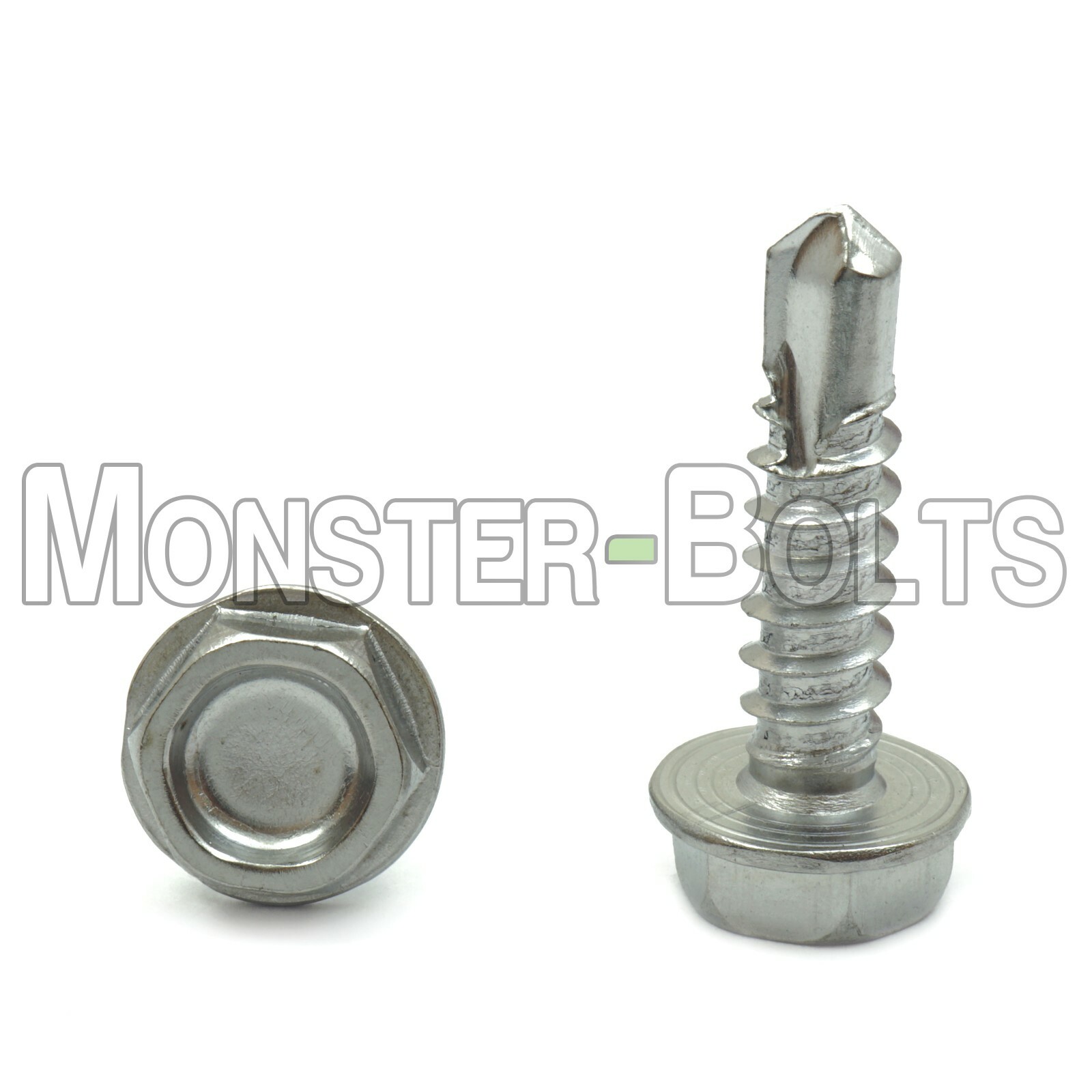 #10 Stainless Steel Self-Drilling Sheet Metal / TEK Screws, Hex Washer ...