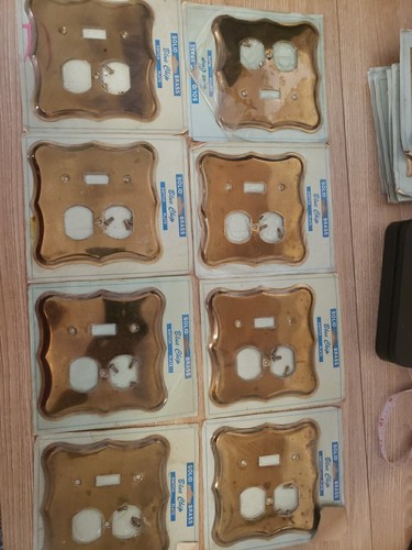 LOT 8 Vintage Solid Brass Switch Outlet Plate Covers | eBay
