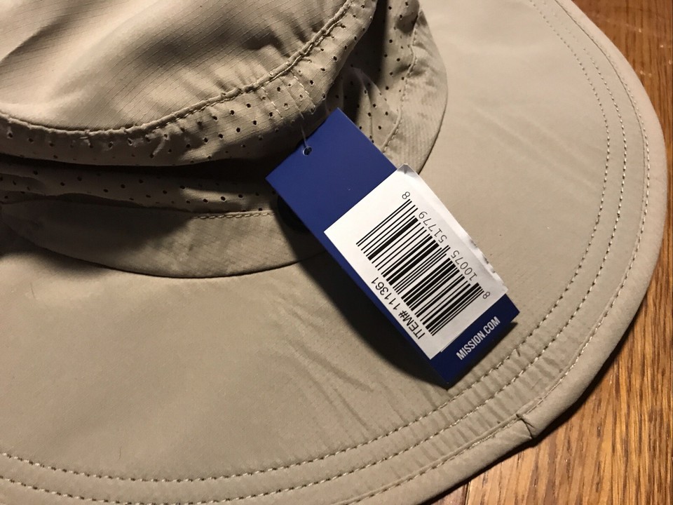 MISSION COOLING HYDROACTIVE VENTED BUCKET HAT ODOR RESISTANT LIGHT ...