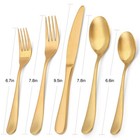 Matte Gold Silverware Set, 20-Piece Stainless Steel Flatware Set ...