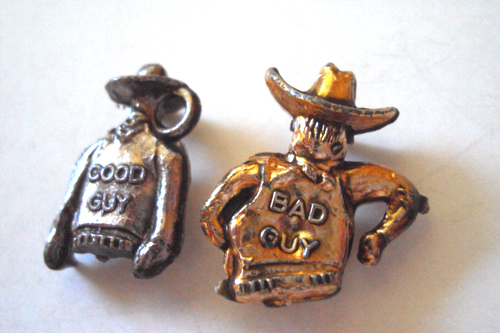 Vtg Gumball Charm Cracker Jack RARE 60's GOOD GUY BAD GUY COWBOYS ...