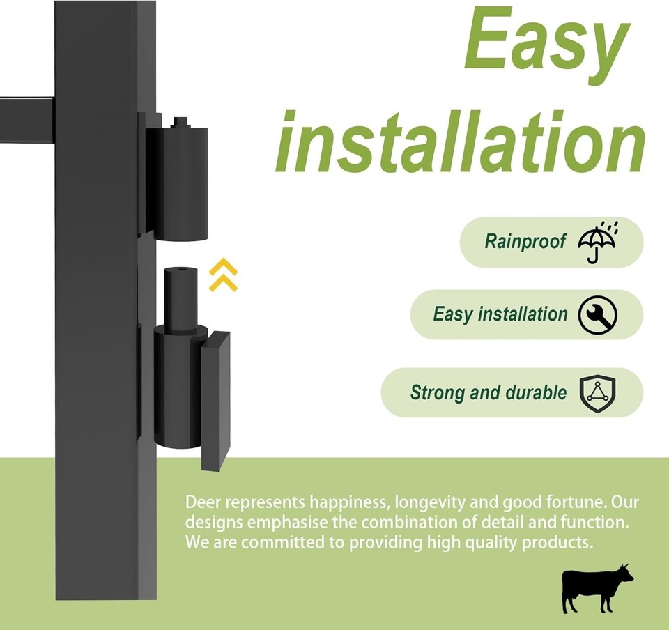 14x8 FT Steel Dual Swing Driveway Gate|OX Style| Powder Coated Rust ...