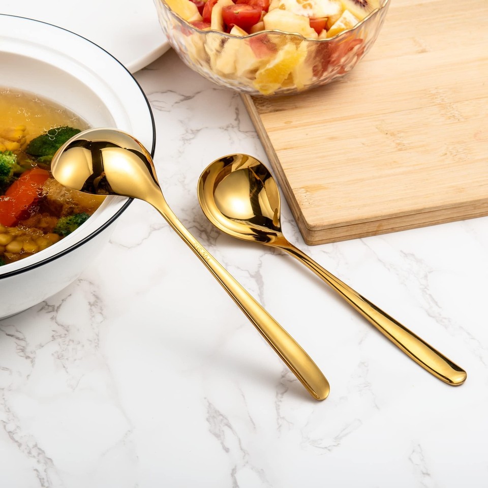 Gold Gravy Ladle Sauce Ladle SUS304 Stainless Steel Small Serving Ladle ...