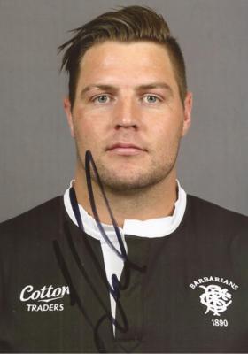 BARBARIANS & GLOUCESTER RUGBY UNION: JOSH HOHNECK SIGNED 6x4 PORTRAIT ...