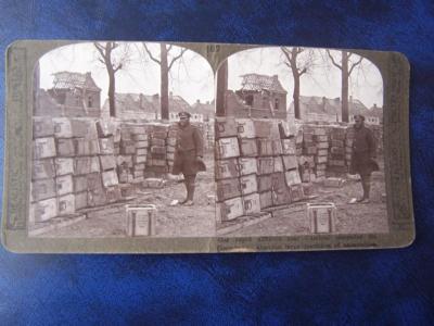 Stereo View Stereo Card - Military Army Soldiers WWI A/F centre crease ...