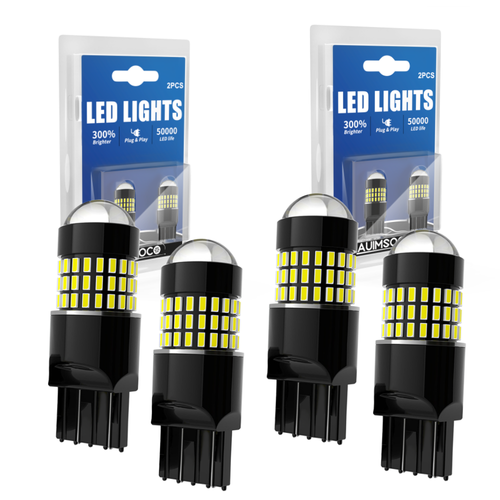 4X 7443 7440 White LED Brake Turn Signal Tail Parking Light Bulbs Error ...