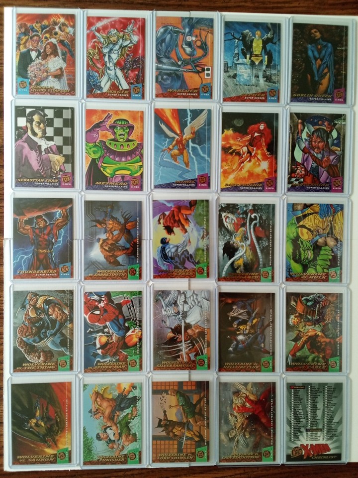 1994 Fleer Ultra Marvel X-Men Base Set, Fatal Attractions w/cut error ...