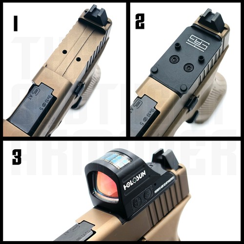 MOUNTING PLATE FOR RMR 407C 507C TO GLOCK® MOS 17 19 24 26 27 31 32 34 ...