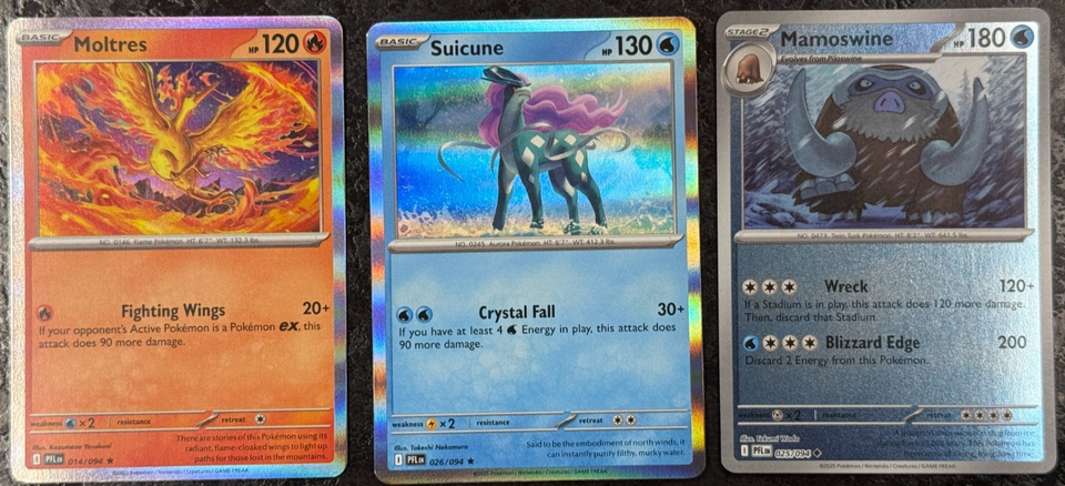 POKÉMON YAMPER-JUMBO ICE CREAM-PAWMO-MOLTRES-SUICUNE-MAMOSWINE CARD ...