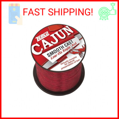 Zebco Cajun Smooth Cast Monofilament Fishing Line, Low-Vis Ragin’ Red ...