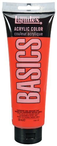 ColArt 4385151 Liquitex Basics Acrylic Color 250ml Cadmium Red Medium ...