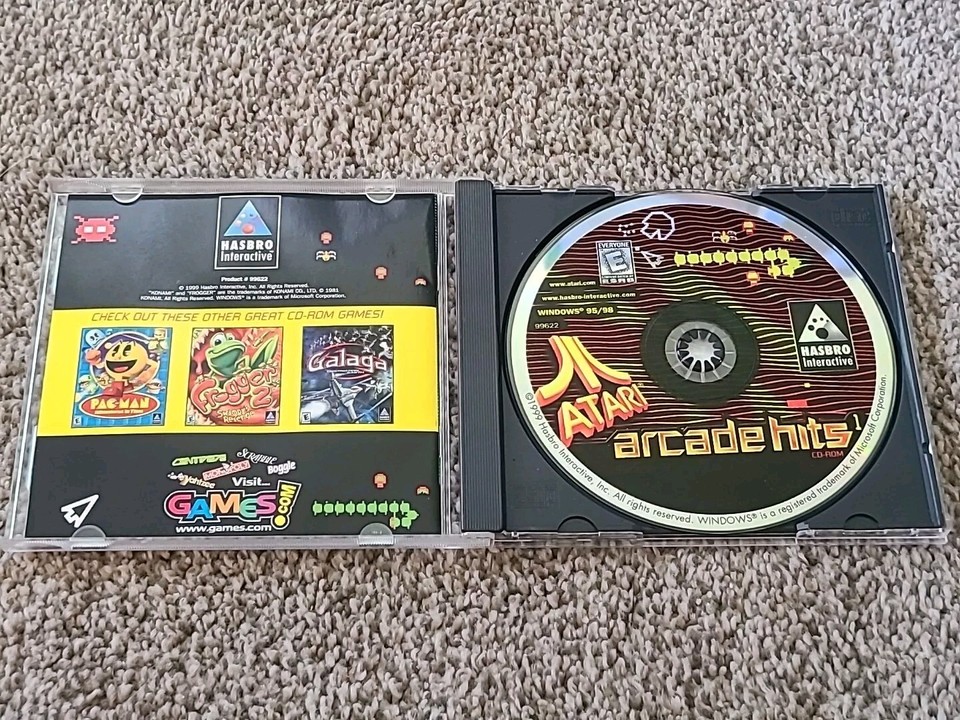 Atari Arcade Hits 1 (PC, 1999) CD-ROM Windows 95/98 Hasbro 76930992470 ...