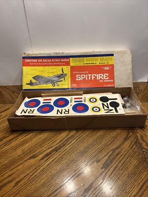 VTG 1966 SIG Manufacturing Supermarine Spitfire Balsa Flying Model ...