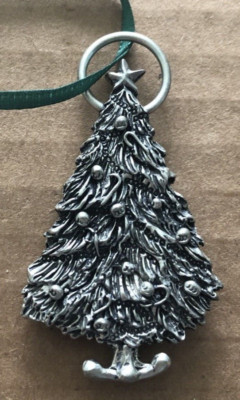Vintage PEWTER ORNAMENT Figural Christmas Tree | eBay