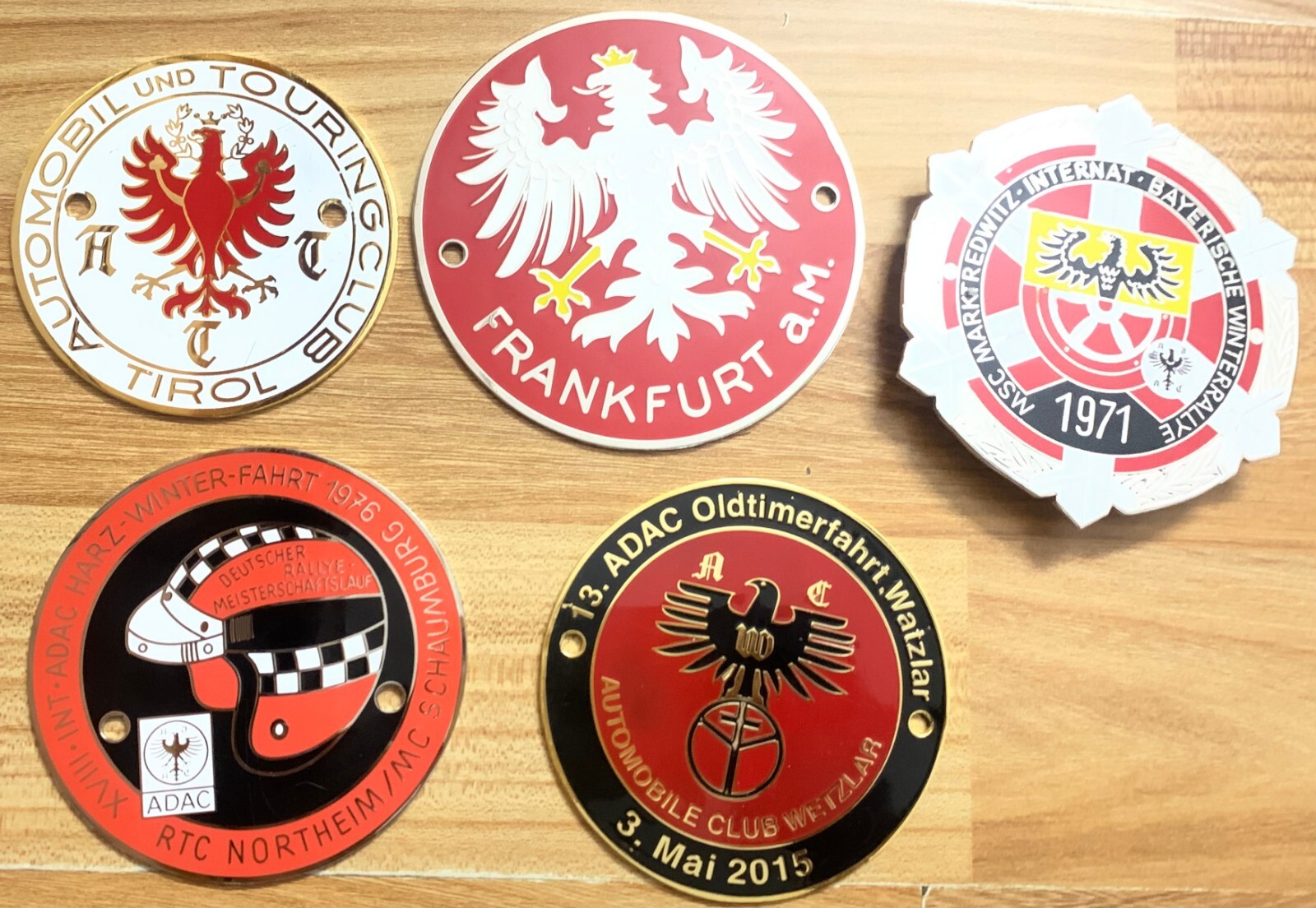 Car badges - Adac German Badges set of 5pcs Mg Jaguar Triumph Audi Vw ...