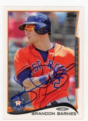 SIGNED BASEBALL CARD AUTO TOPPS 2014 HOUSTON ASTROS BRANDON BARNES #75 ...