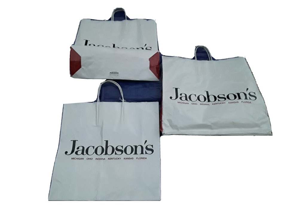 Vintage "JACOBSON'S Dept Store" Reg Handled Shopping Bags/Gift Bags (3 ...