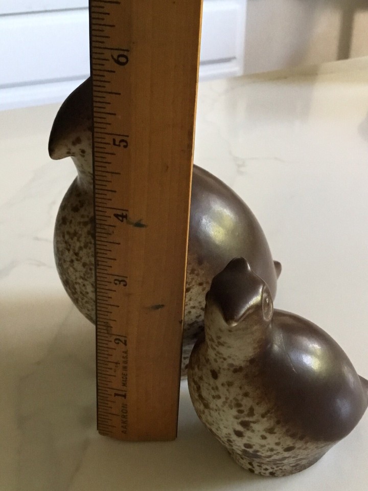 Howard Pierce Porcelain Pottery Quail Bird Set of 2 MCM Figure Figurine ...