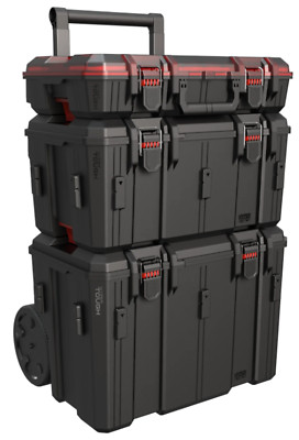 Hyper Stack Heavy Duty 3 Piece Modular Rolling Toolbox System, Black | eBay
