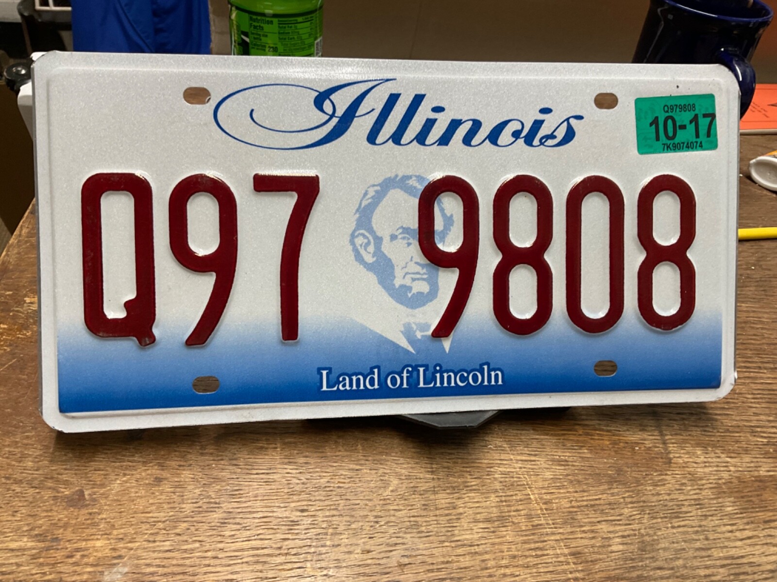 License Plate Tag Illinois “Land Of Lincoln” Q97 9808 2017 Rustic | eBay