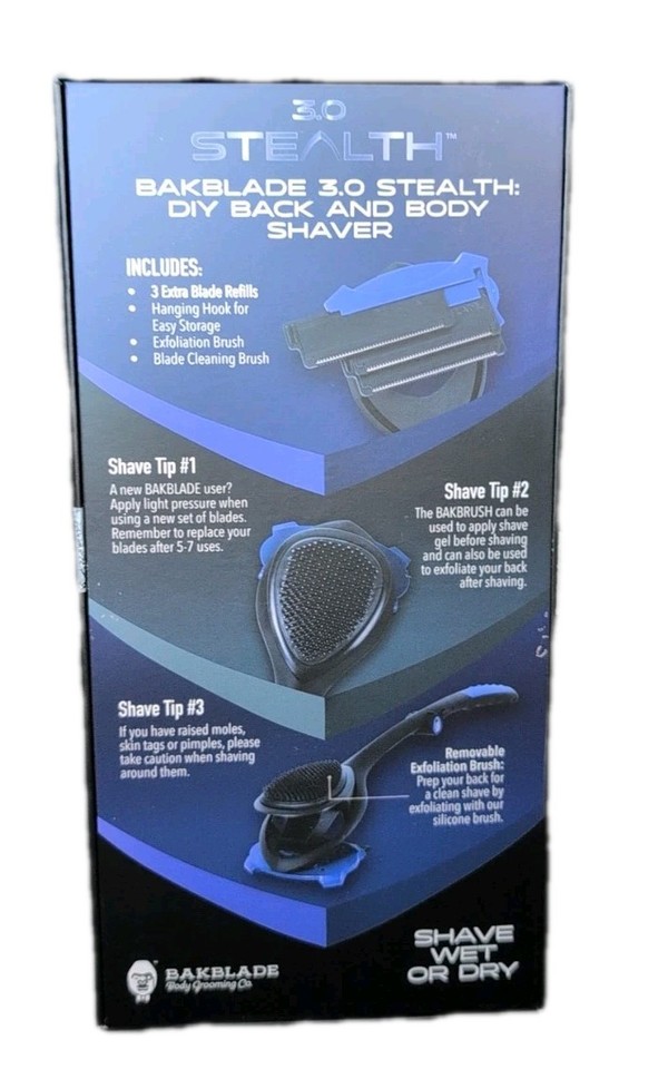 BakBlade 3.0 Stealth DIY Men’s Adjustable Back Shaver - New Open Box | eBay
