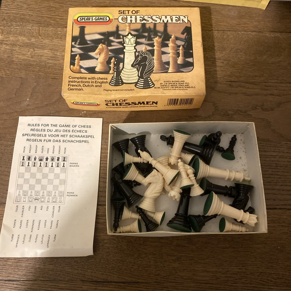 Vintage Spears Games Chess Set Complete Staunton Style Pieces Retro ...