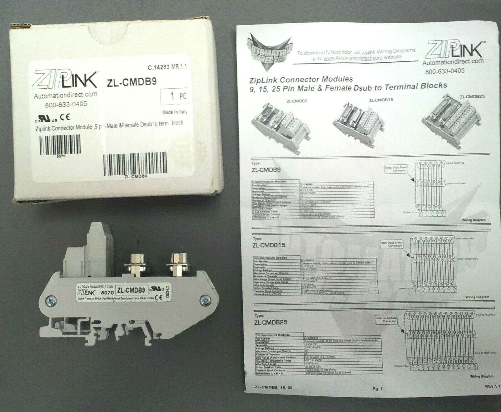 Automation Direct ZL-CMDB9 Ziplink Connector Module (5070) NEW | eBay