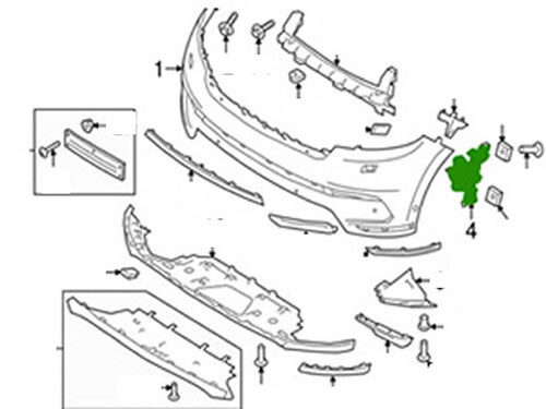 GENUINE LAND ROVER FRONT BUMPER MOUNTING BRACKET LH RANGE VELAR ...
