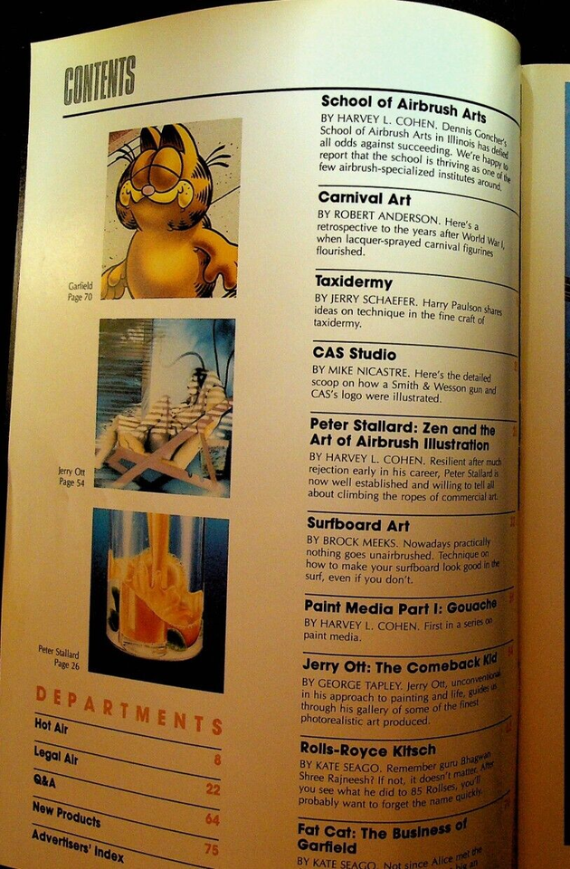 Airbrush Action Magazine Summer 1987 Garfield the Cat Jerry Ott Peter ...