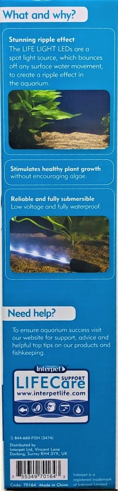 Interpet Aquarium led Light For Up to 20 gls Fully Submersible Double ...