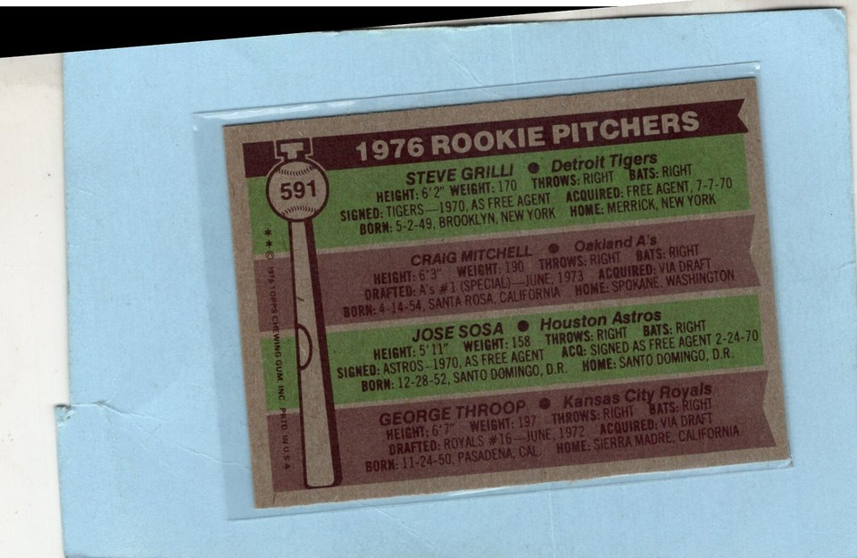 1976 Topps Craig Mitchell RC #591 Oakland A's NrMt+ | eBay