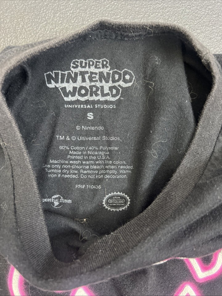Super Nintendo T Shirt World Universal Studio Neon Bowser Size S Black ...