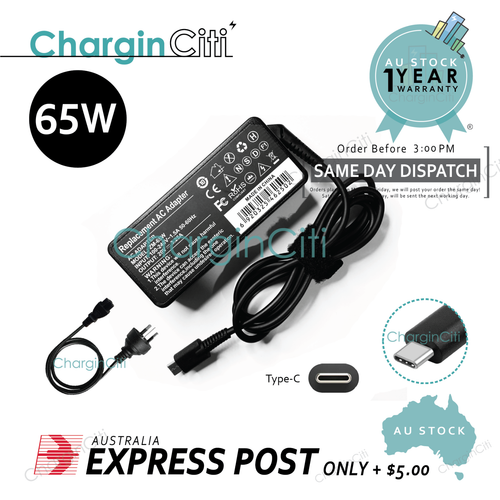 For HP 65W USB-C AC (AUS) Power Adapter Charger 1HE08AA for Notebook ...