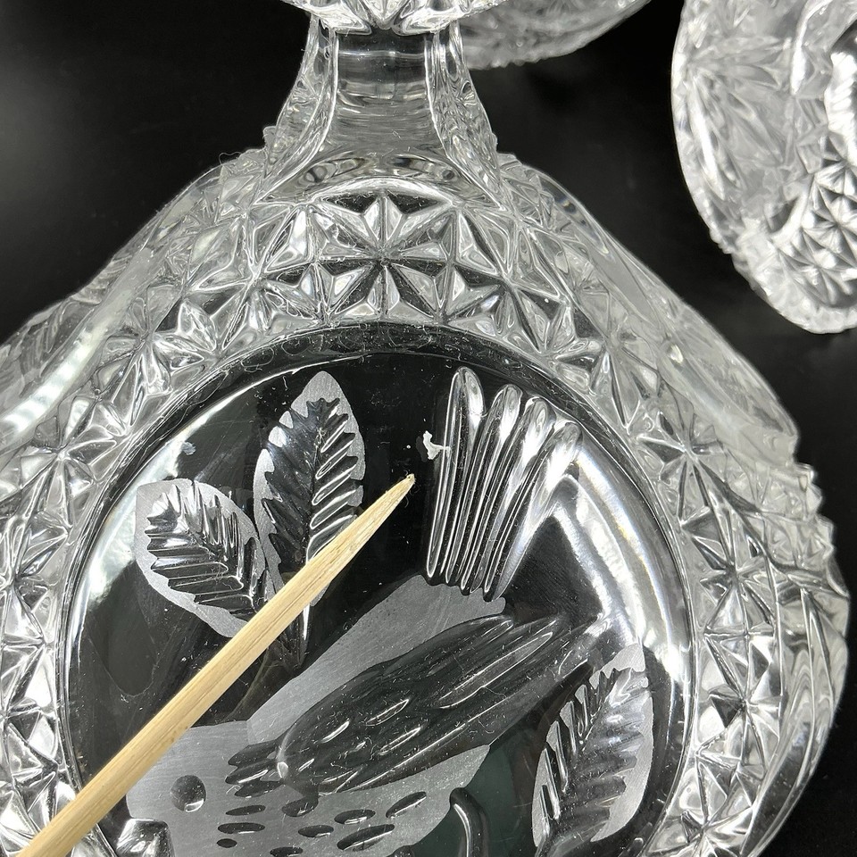 Vintage Hofbauer Byrdes Crystal Lidded Candy Dish Compote Bird German ...