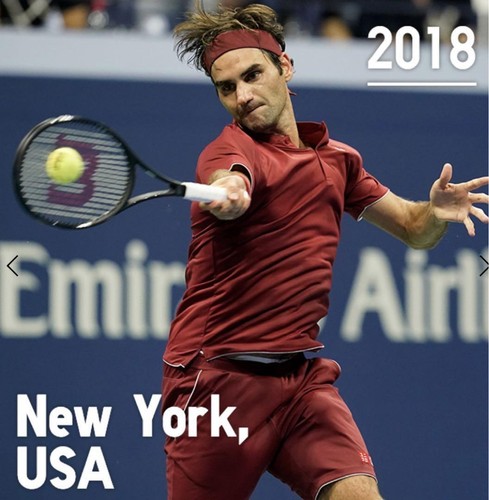 Roger Federer UNIQLO 2018 US Open Shirt size:S (JPN M) RF Henley Red | eBay