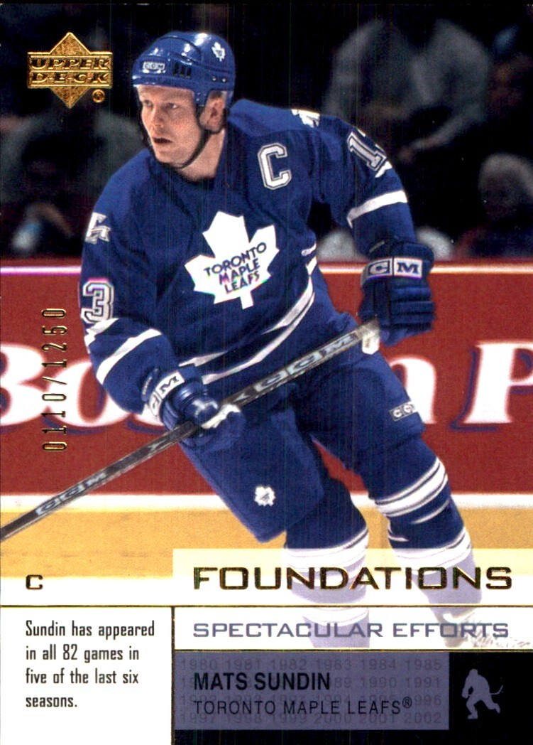 2002-03 Upper Deck Foundations - #161 Mats Sundin /1250 for sale online ...