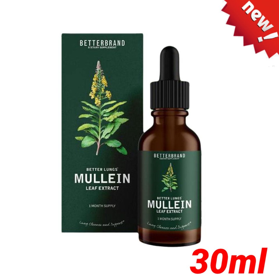 Mullein Leaf Extract Drops 30ml Lung Cleanse Respiratory Herbal Drop ...