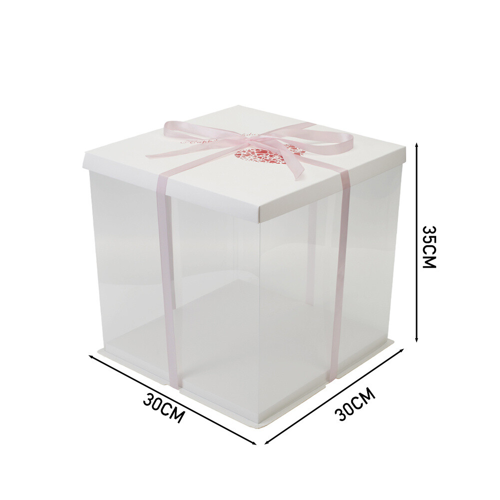Large Clear PVC Gift Box Cake Boxes Plastic Square Transparent Box ...
