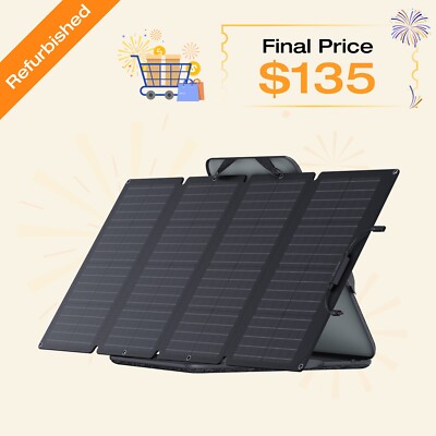EcoFlow 160W Portable Solar Panel Kit for Power Station Waterproof IP68 ...