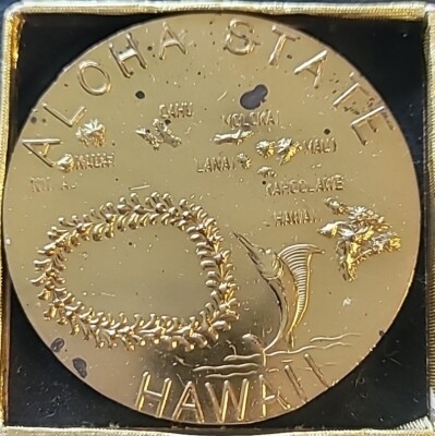 HAWAII 50th STATE LARGE BRONZE MEDAL UNLISTED HAWAIIAN TOKEN STATE SEAL ...