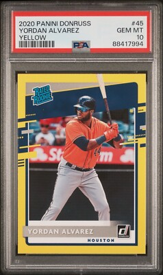 YORDAN ALVAREZ 2020 PANINI DONRUSS YELLOW ROOKIE #45 PSA 10 RC | eBay