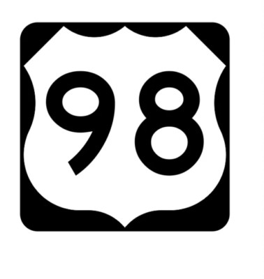 5" us route 98 highway sign bumper sticker decal usa made | eBay