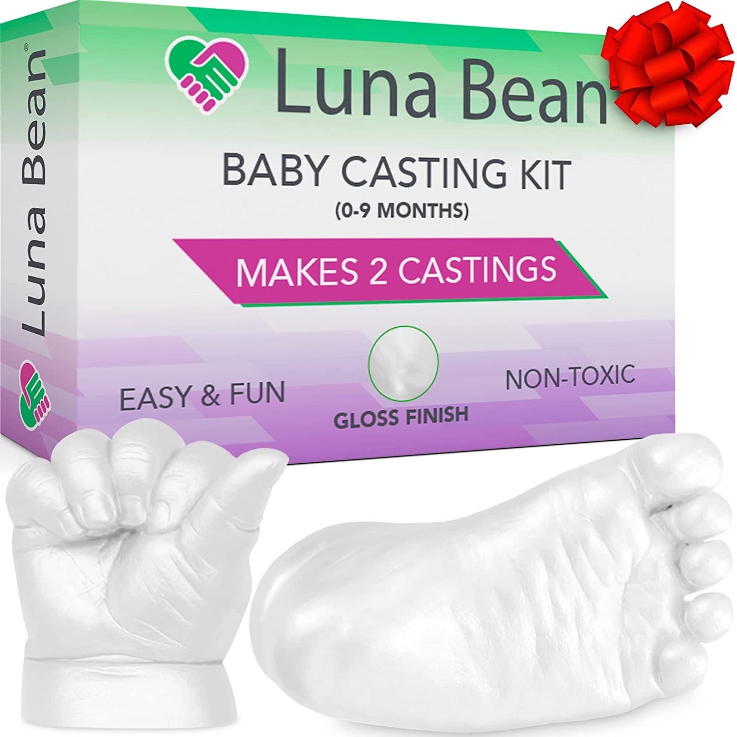 Luna Bean Baby Keepsake Hand Casting Kit - Plaster Hand Molding Casting ...